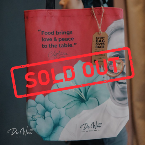 Chef Wan's Tote Bag "Food brings love & peace to the table" - Chef Wan ...